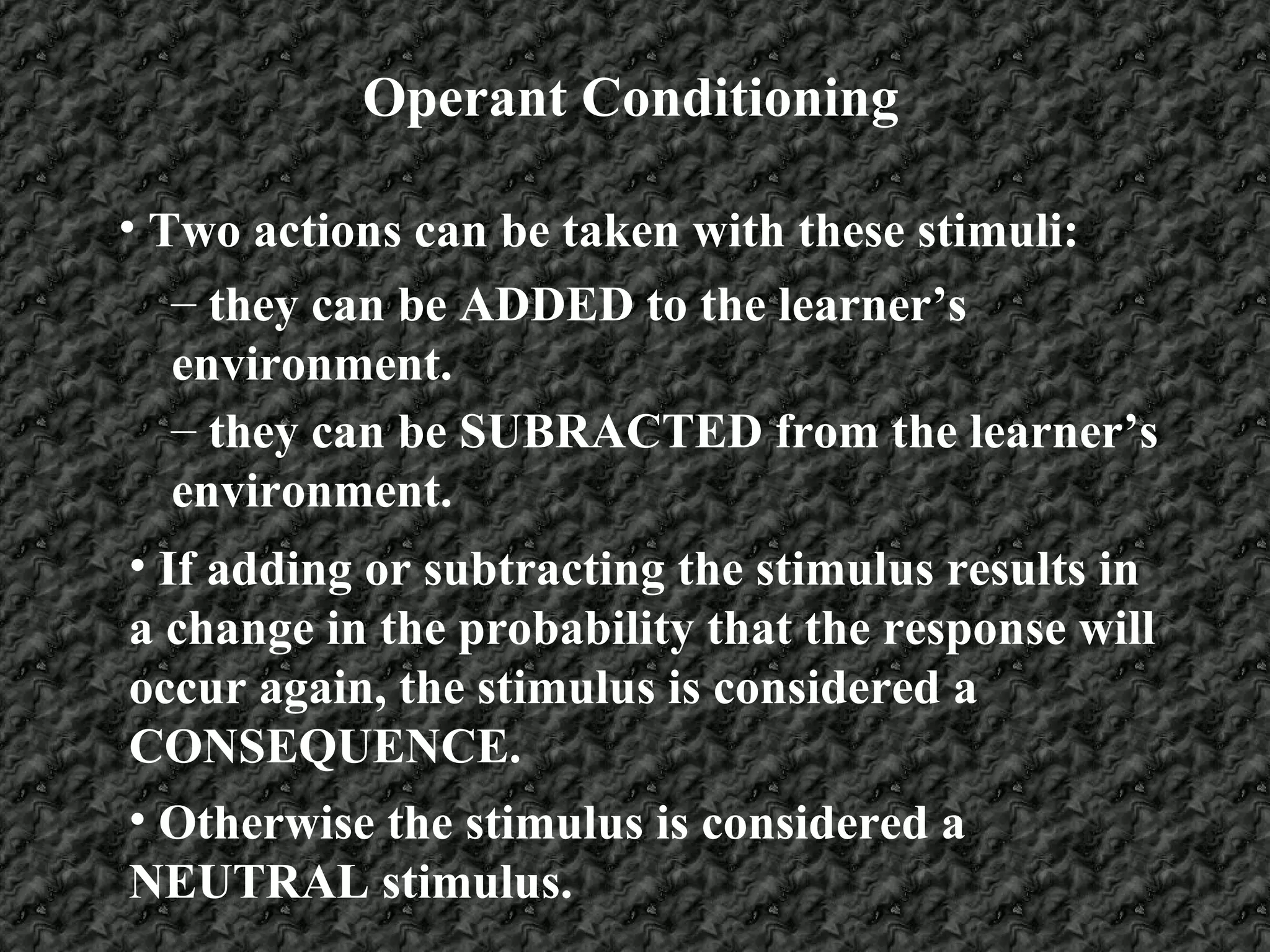 operant conditioning | PPT | Education