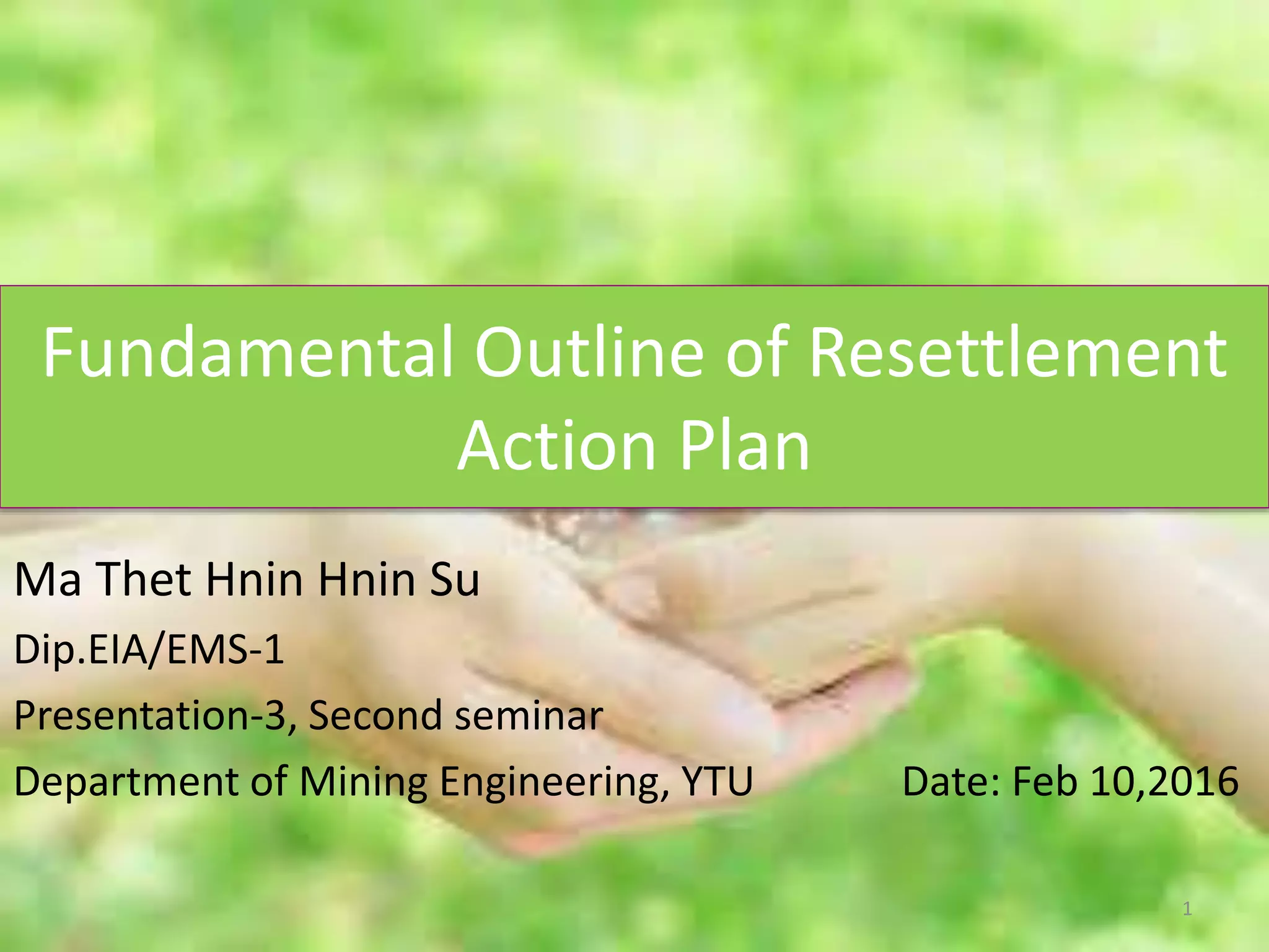 (3) outline of resettlement action plan | PPTX
