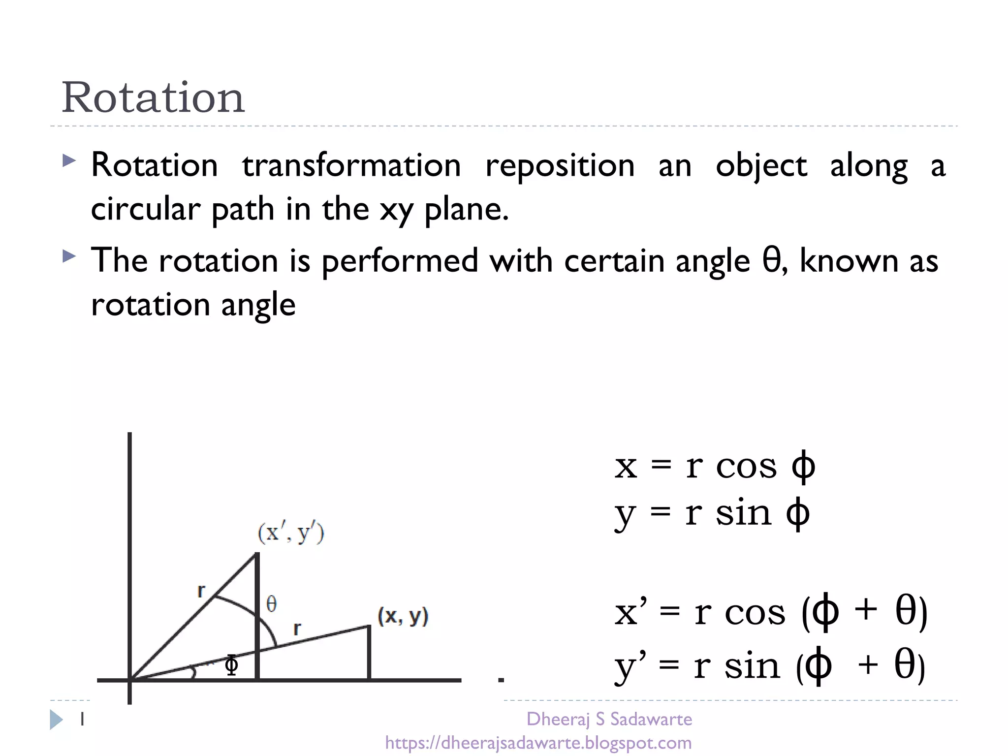 Overview of 2D and 3D Transformation | PPS
