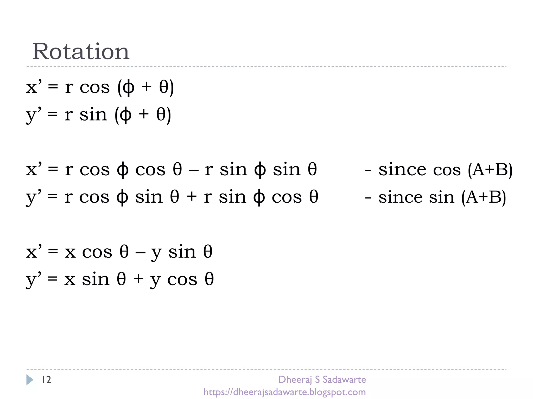 Overview of 2D and 3D Transformation | PPS