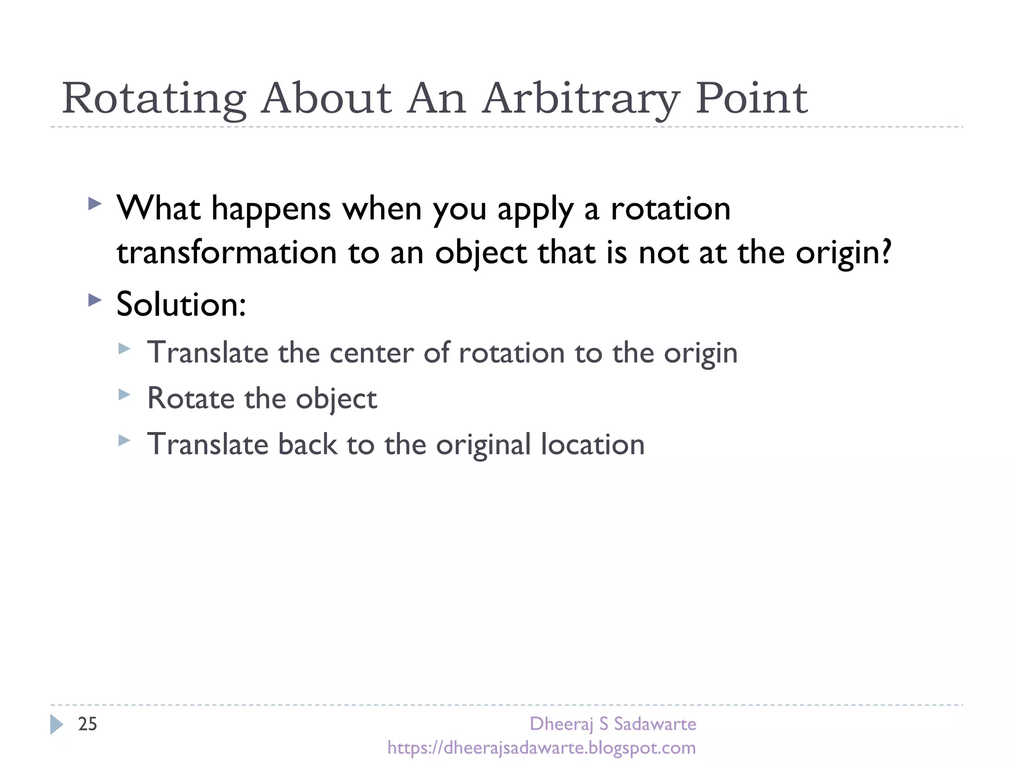 Overview of 2D and 3D Transformation | PPS