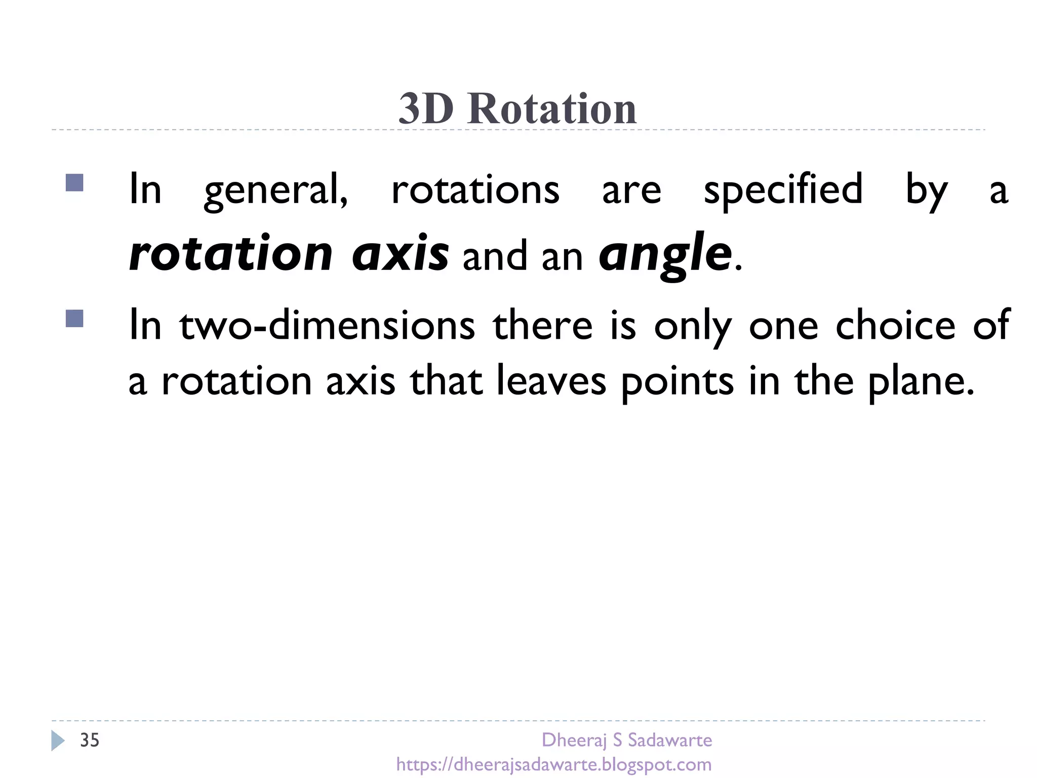 Overview of 2D and 3D Transformation | PPS