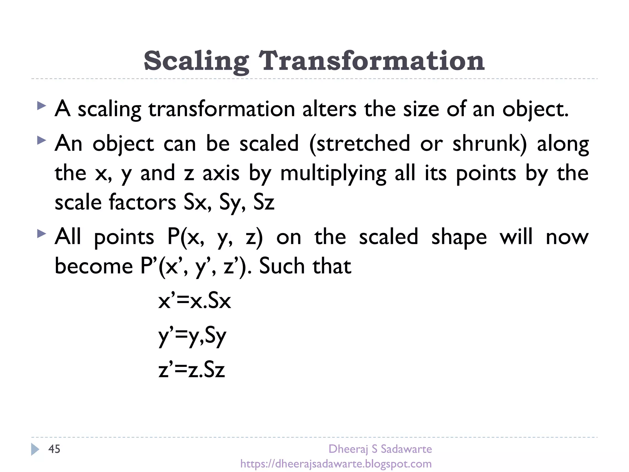 Overview of 2D and 3D Transformation | PPS