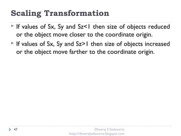 Overview of 2D and 3D Transformation | PPS | Geography | Science
