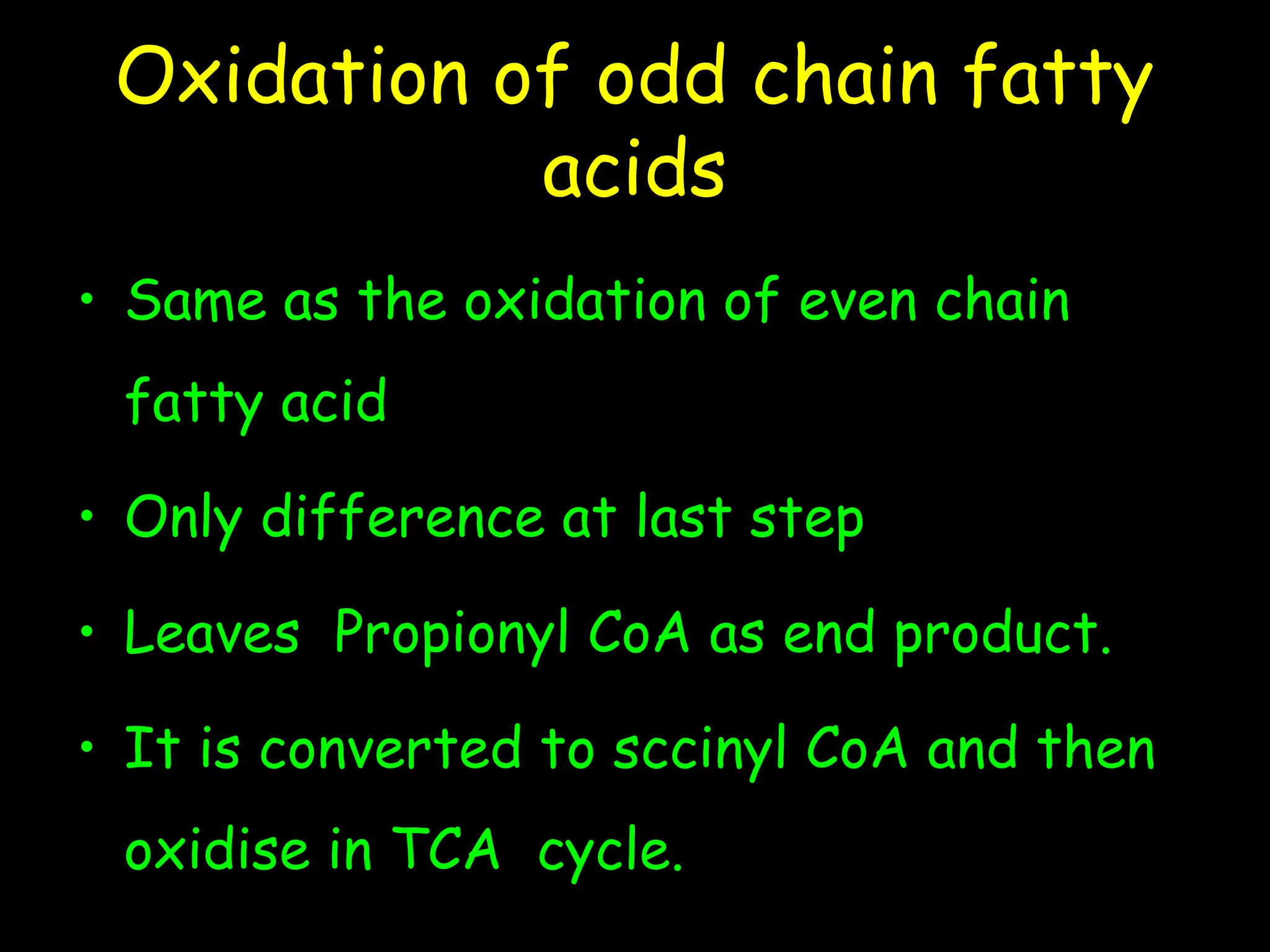 Oxidation Fatty Acids | PPT