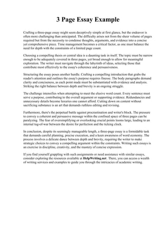 3 Page Essay Example.pdf | Homework and Study | Education