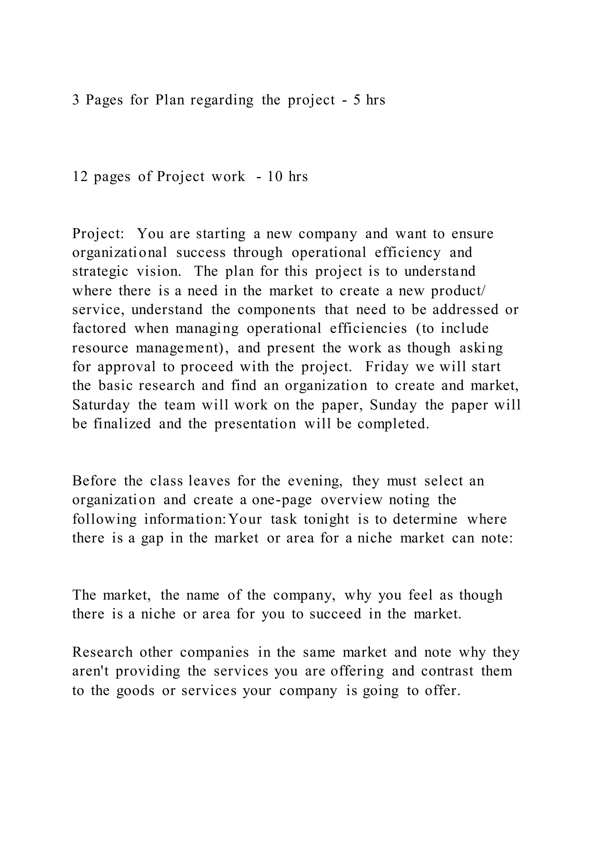 3 pages for plan regarding the project 5 hrs12 pages of pr | DOCX