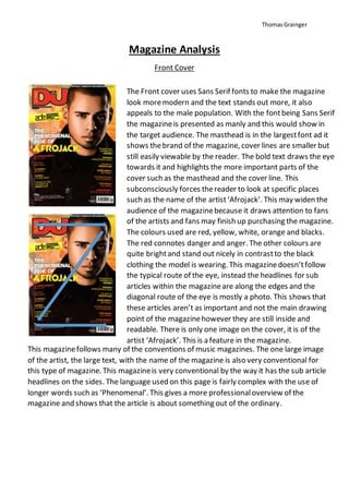 3 pages magazine analysis | PDF