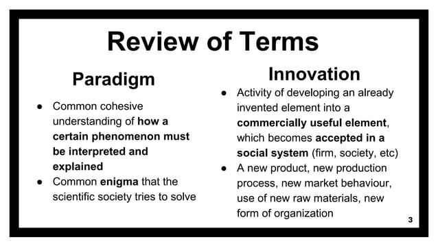 Three Paradigms in Innovation Theory | PPT