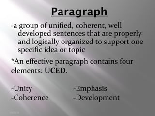 Eng7 paragraph | PPT