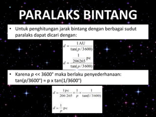 astronomi paralaks bintang | PPTX