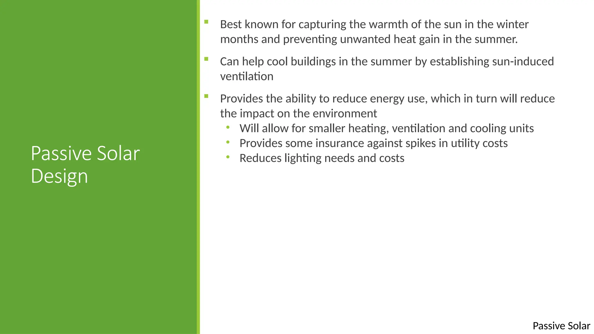 Passive Solar energy system (solar heating) | PPTX