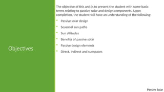 Passive Solar energy system (solar heating) | PPTX
