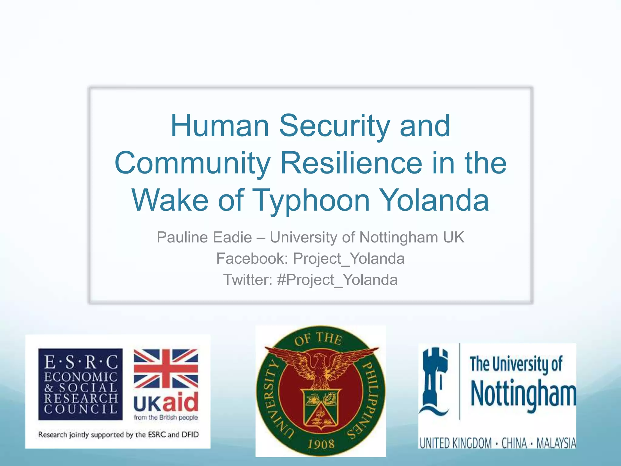 3 Human Security and Community Resilience in the Wake of Typhoon ...