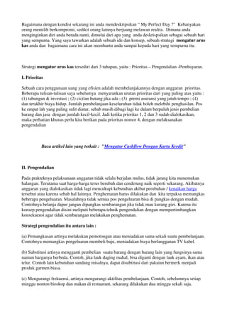 "3 P" Cash Flow Strategy (Mengatur Arus Kas ) | PDF