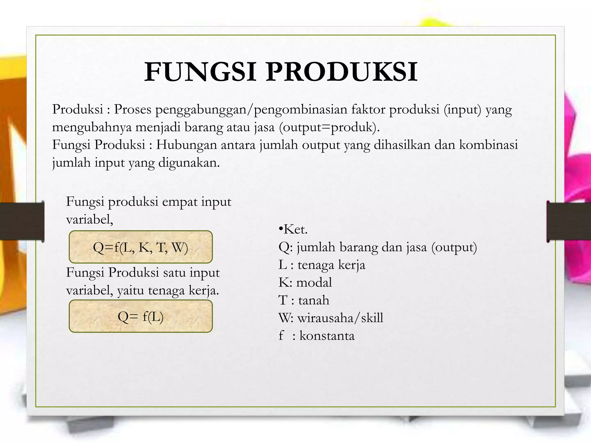 3 penerimaan total dan fungsi produksi | PPTX