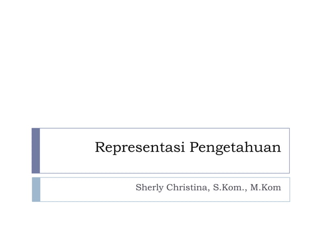 Representasi Pengetahuan | PDF