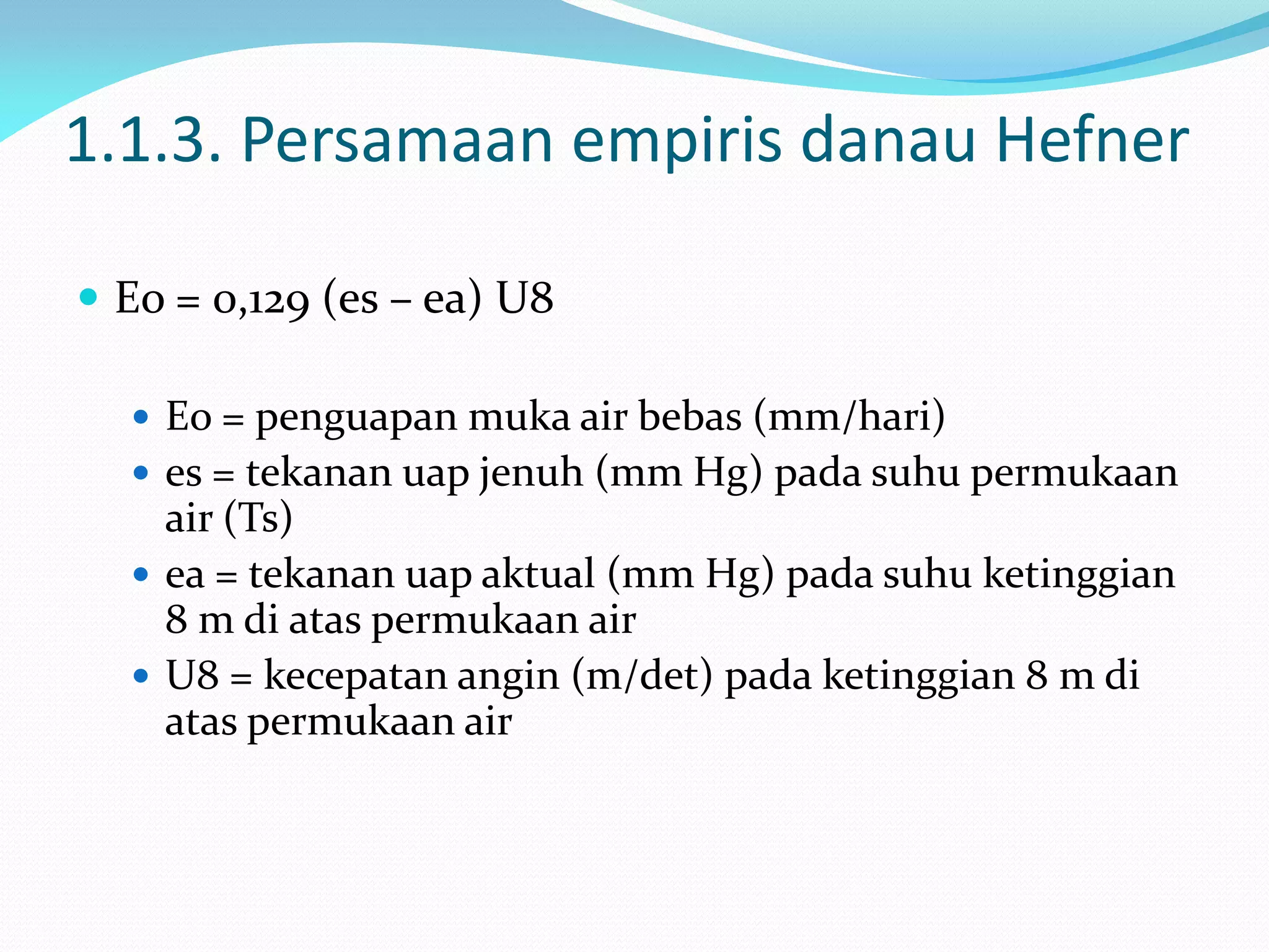 3 pengukuran evapotranspirasi (metode perhitungan uap air yang | PDF