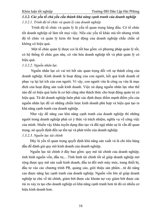 Đề tài: Nâng cao năng lực cạnh tranh của công ty Quảng Thành, HOT | PDF