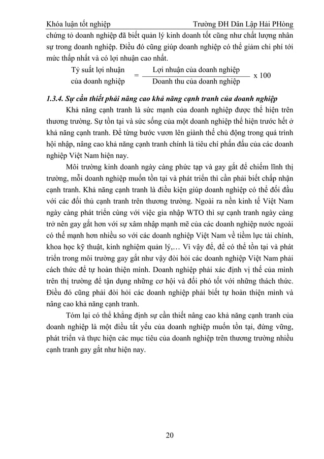 Đề tài: Nâng cao năng lực cạnh tranh của công ty Quảng Thành, HOT | PDF