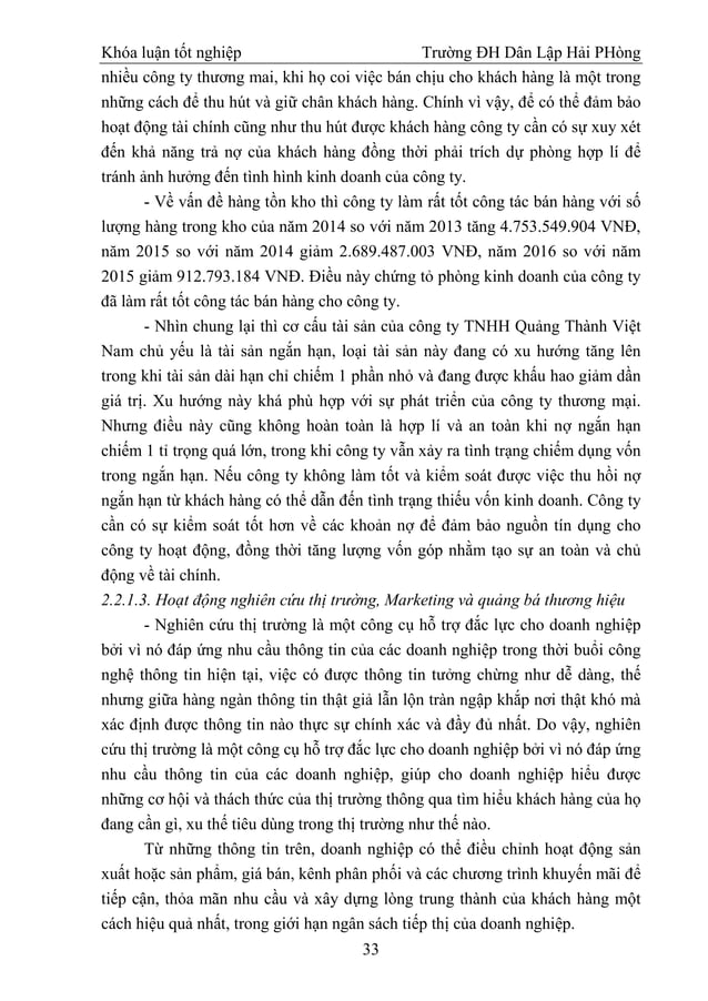 Đề tài: Nâng cao năng lực cạnh tranh của công ty Quảng Thành, HOT | PDF