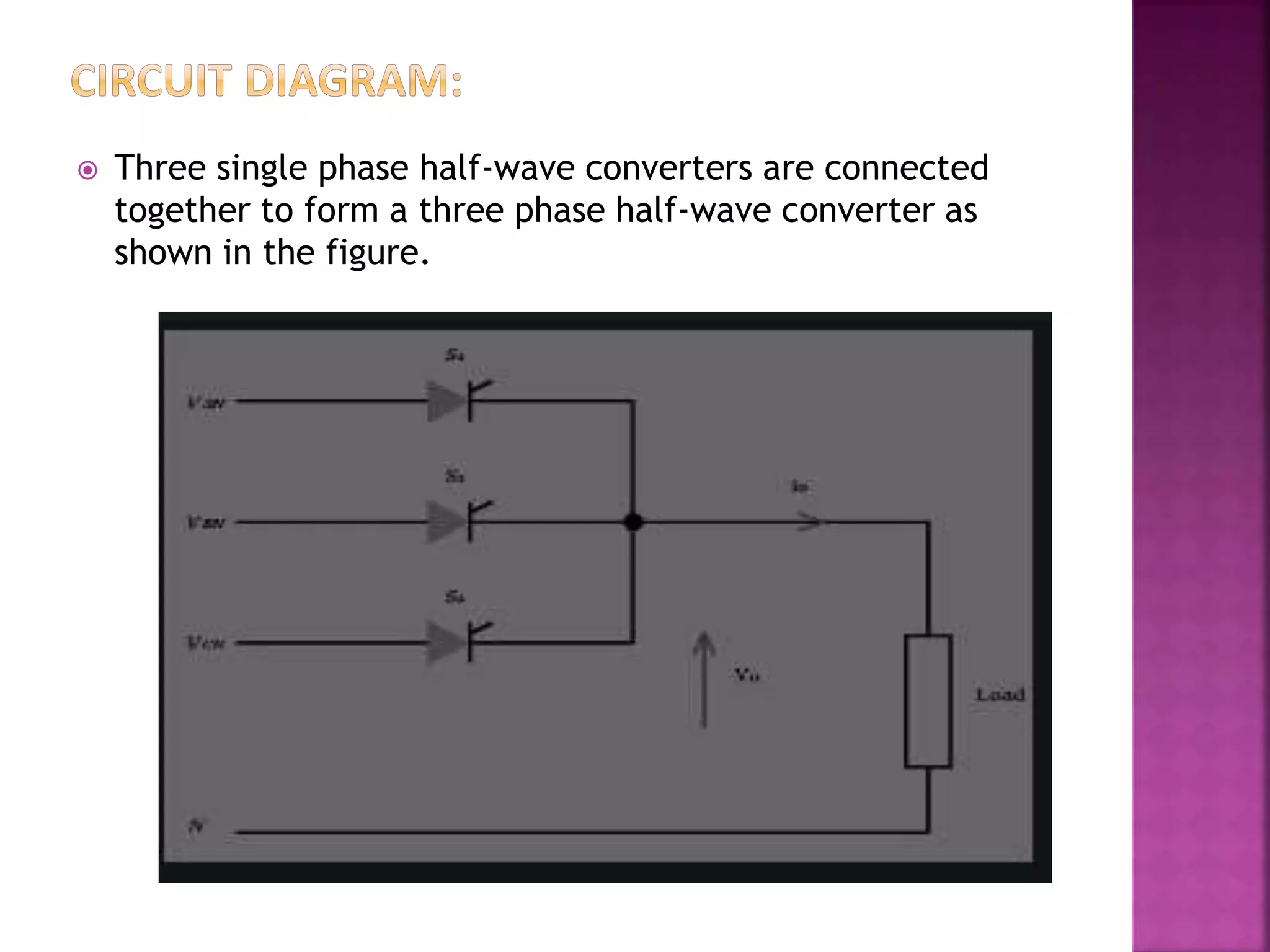 3 phase half wave controlled converter with r Load | PPTX