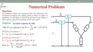 Measurement of 3 phase power by two watt-meter method | PPTX