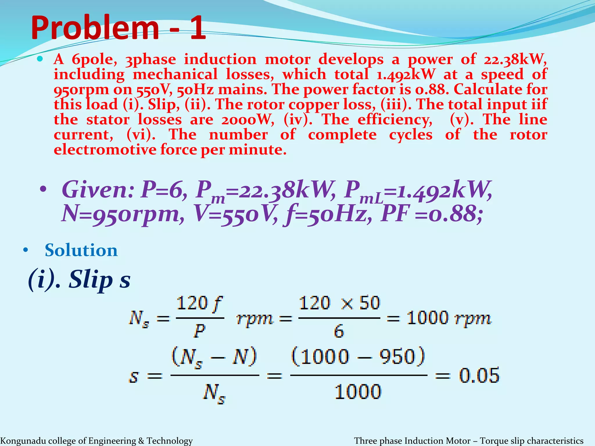 3 phase Induction Motor Torque-slip characteristics and Related ...