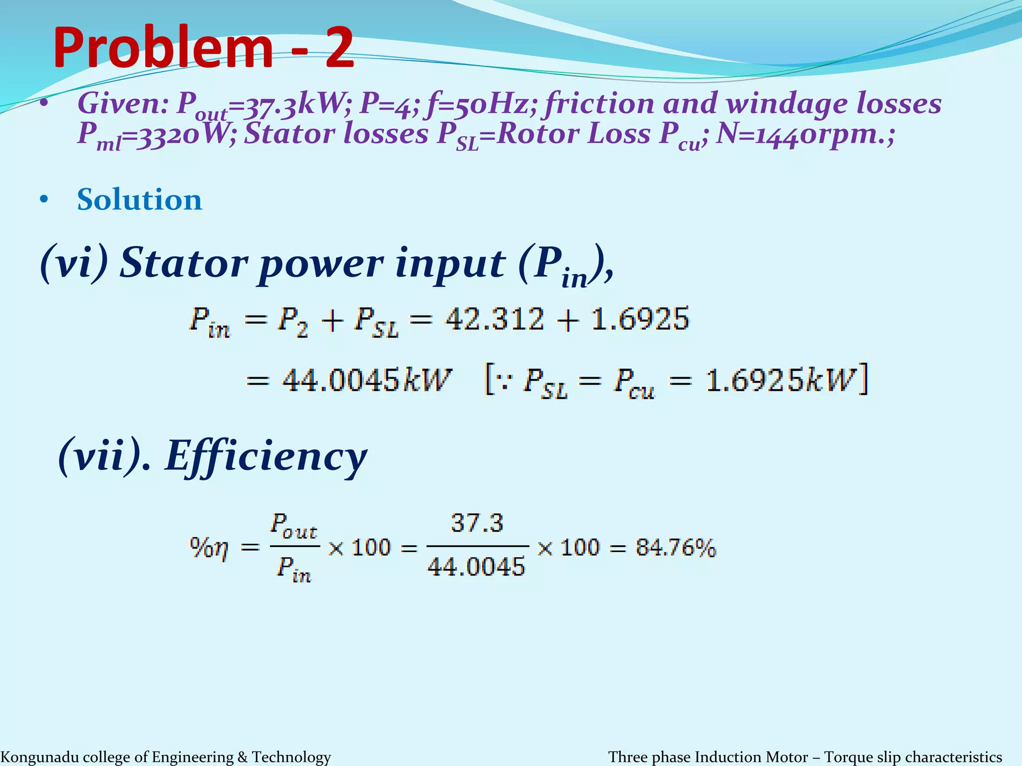 3 Phase Induction Motor Torque Slip Characteristics And Related Problems Pptx