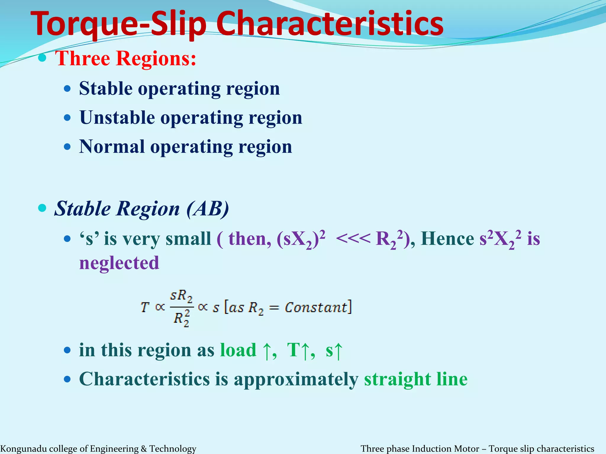 3 phase Induction Motor Torque-slip characteristics and Related ...