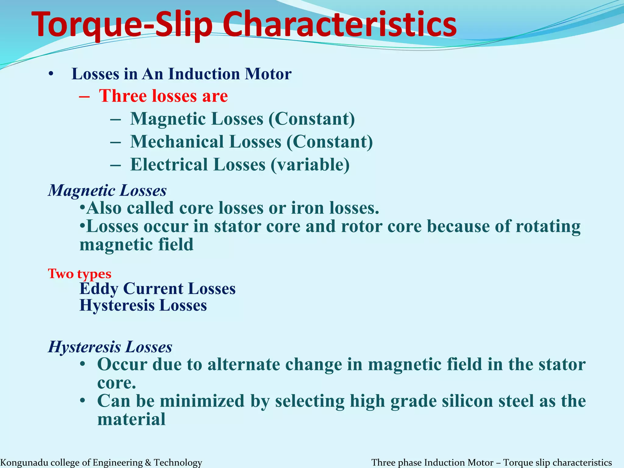 3 phase Induction Motor Torque-slip characteristics and Related ...