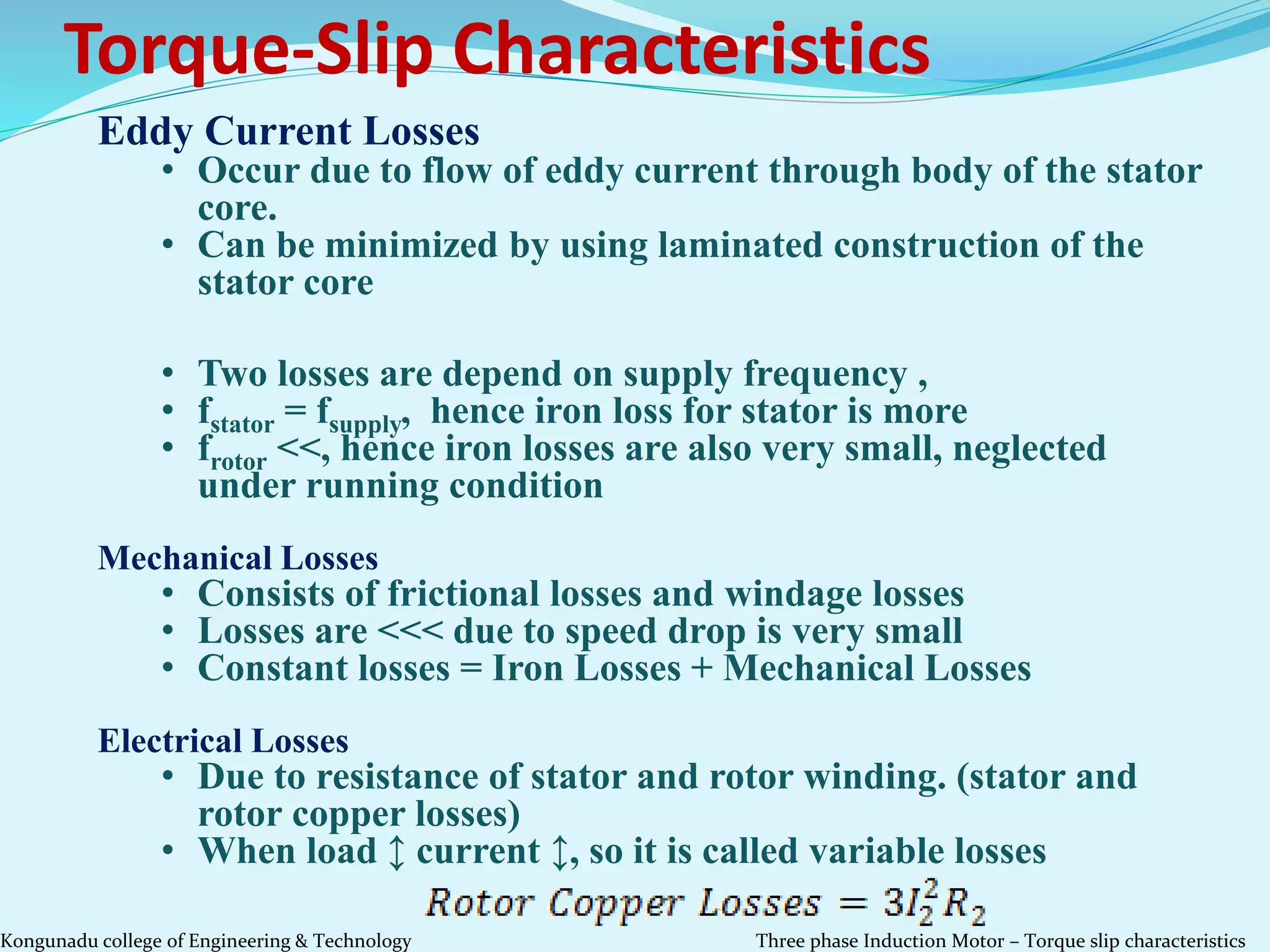 3 phase Induction Motor Torque-slip characteristics and Related ...