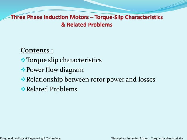 3 phase Induction Motor Torque-slip characteristics and Related ...