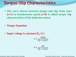 3 phase Induction Motor Torque-slip characteristics and Related ...