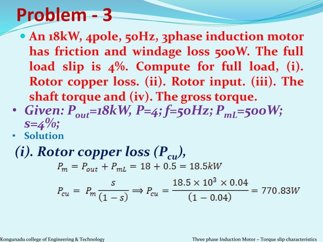 3 phase Induction Motor Torque-slip characteristics and Related ...