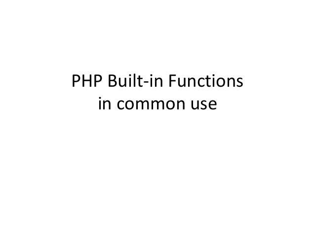 Php 2 Function Creating Calling Php Built In Function 8959