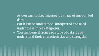 3 pillars of big data : structured data, semi structured data and ...