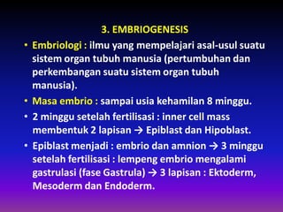 3 plasentasi, amnion, embrio dan uk | PDF