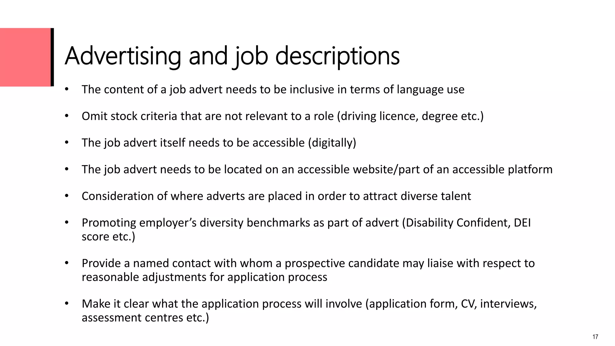 Inclusive Design in the Recruitment Process – and Wider Applications | PPTX