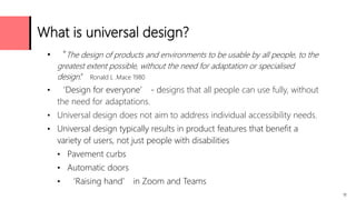 Inclusive Design in the Recruitment Process – and Wider Applications | PPTX