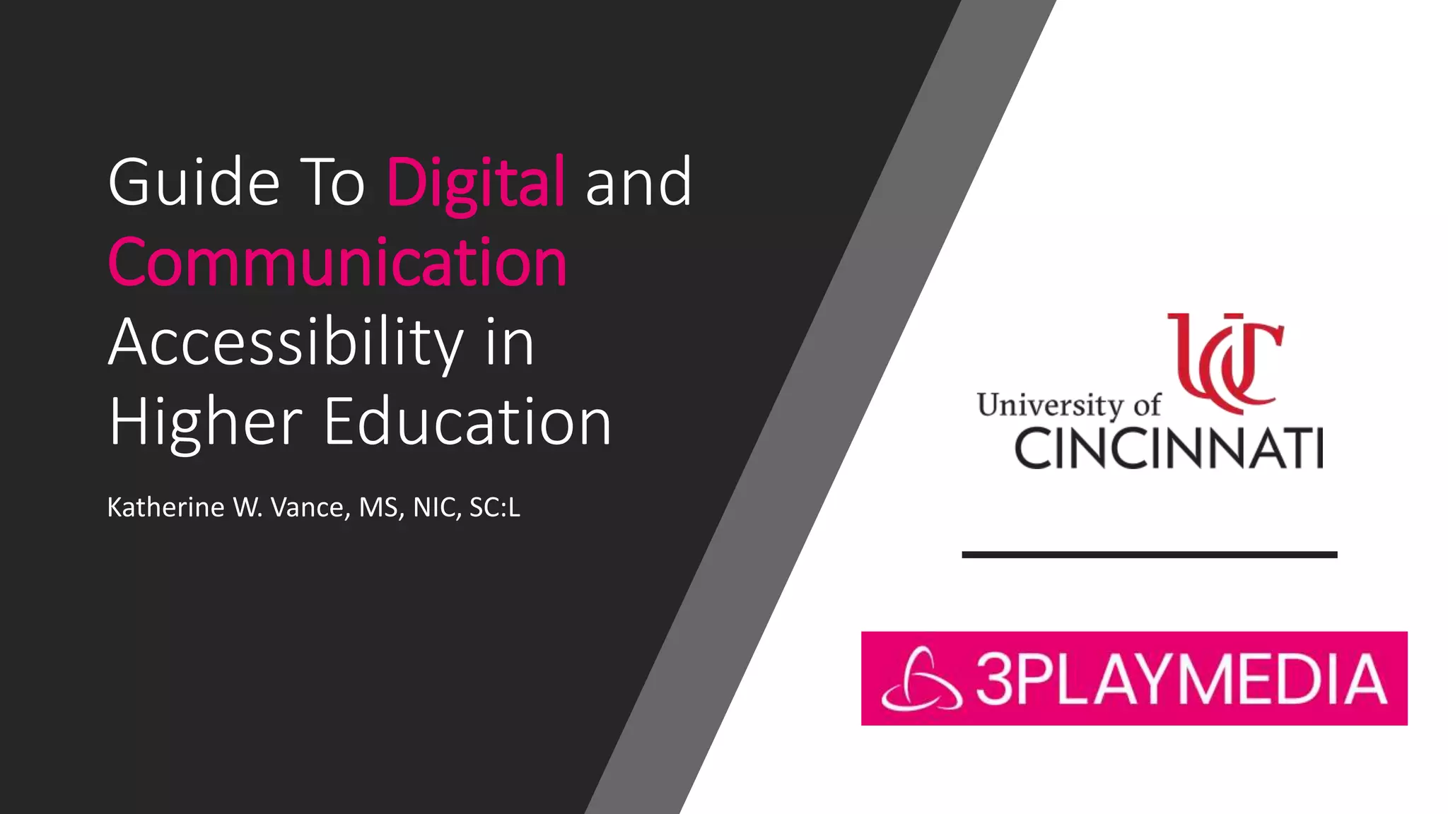 Guide to Digital and Communication Accessibility in Higher Education | PPTX