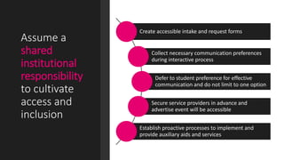 Guide to Digital and Communication Accessibility in Higher Education | PPTX