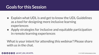 Bringing Equity and Inclusion to Remote Learning with UDL | PPTX ...