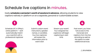The 3Play Way: Real-Time Captioning in Higher Education | PPT
