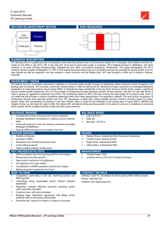 3P Learning (3PL) - Earning from Learning - equity research initiation ...