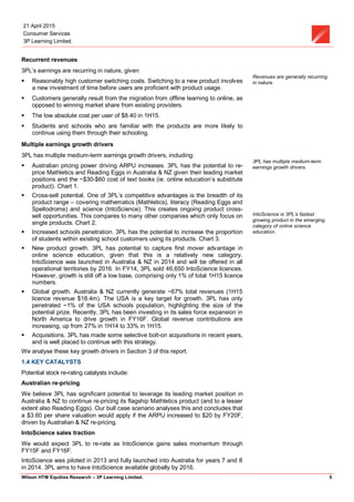 3P Learning (3PL) - Earning from Learning - equity research initiation ...