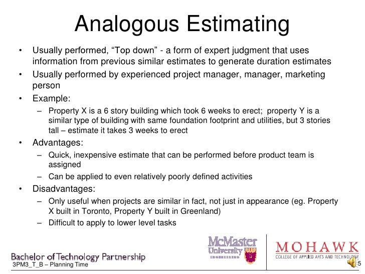 Analogous Estimating