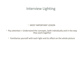 3 point lighting! | PPT | Photography | Arts and Crafts