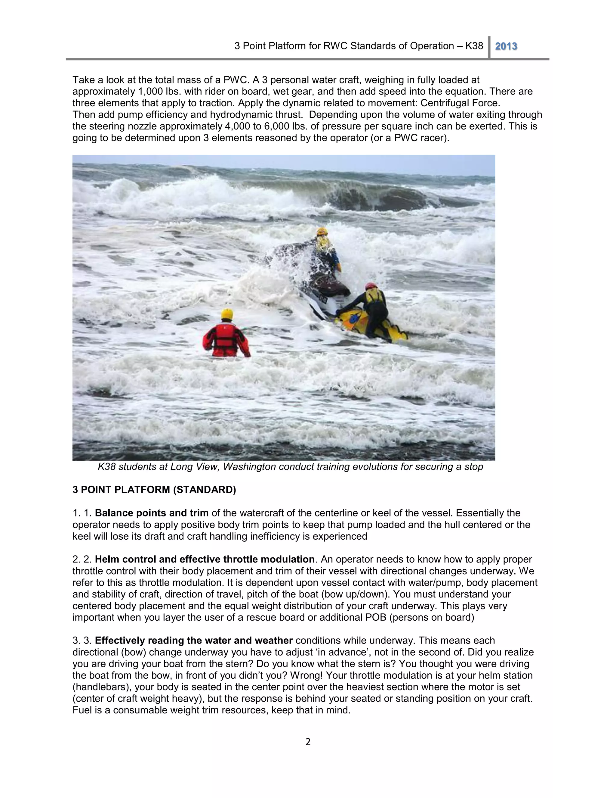 3 point platform for rescue water craft standards of operation | PDF