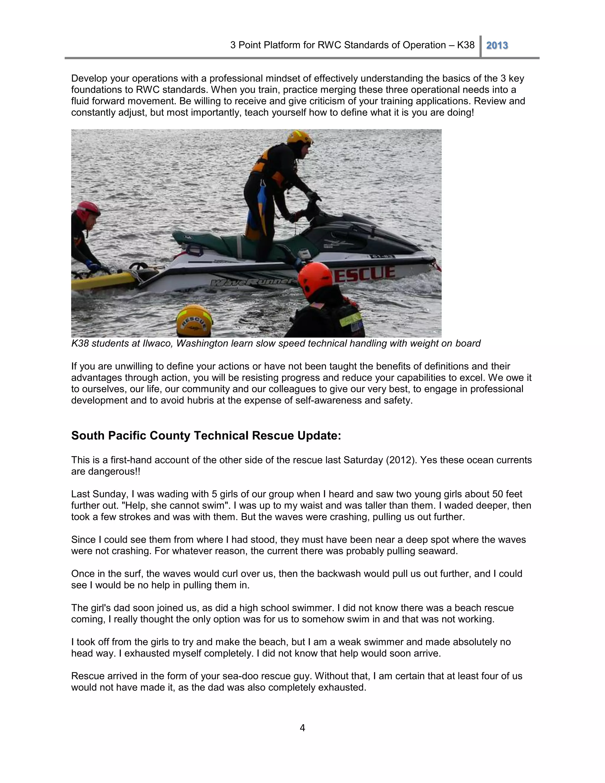 3 point platform for rescue water craft standards of operation | PDF